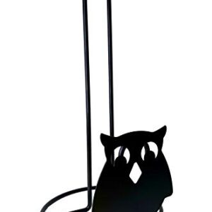 KLIFA- OWL Matel Paper Towel Holder/Roll Dispenser Stand, Simple Refilling and an OWL Series, 11.02 inch Height, Black, 1 pc