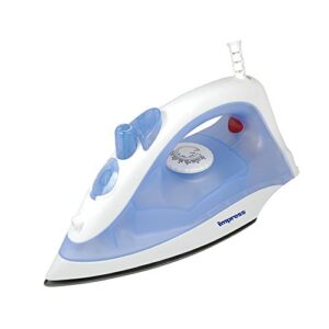 impress basic clothing iron | non-stick | compact | spray | adjustable steam | fabric selector | swivel cord | lightweight | 1200-watt (blue)