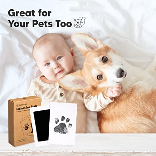 4-Pack Inkless Hand and Footprint Kit - Ink Pad for Baby Hand and Footprints - Dog Paw Print Kit,Dog Nose Print Kit - Baby Footprint Kit, Clean Touch Baby Foot Printing Kit, Newborn Baby Handprint Kit