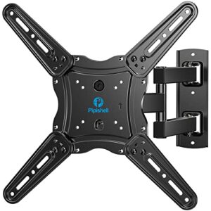 pipishell full motion tv wall mount for 26-60 inch flat or curved tvs up to 77 lbs, tv bracket wall mount with articulating arms, extension, tilt, swivel, leveling, max vesa 400x400mm, pimf7