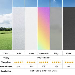 Coavas Window Privacy Film Frosted Glass Window Film Non Adhesive Static Cling Window Tint Film for Bathroom Door Vinyl Frosting Stickers Heat Control Home Winter Coverings(17.5 x 78.7 Inch, Pure)