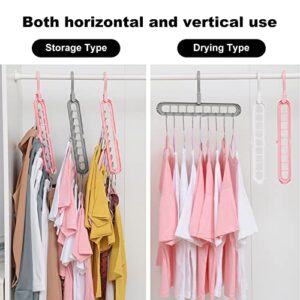 HEYHOUSE Closet Organizers and Storage,College Dorm Room Essentials,Pack of 6 Multifunctional Closet Organizer Magic Space Saving Hangers with 9 Holes Closet Storage Organization for Wardrobe Closet