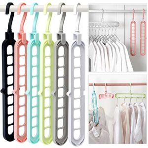 heyhouse closet organizers and storage,college dorm room essentials,pack of 6 multifunctional closet organizer magic space saving hangers with 9 holes closet storage organization for wardrobe closet