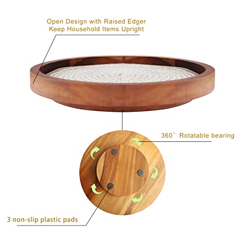 Paninluo Lazy Susan Organizer - 10 Inch Wooden Lazy Susan for Table Keep Space Organized and Nice,Lazy Susan Turntable for Cabinet、Countertop、Pantry、Spice Rack