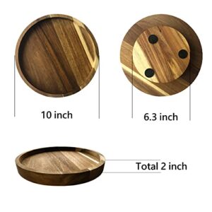 Paninluo Lazy Susan Organizer - 10 Inch Wooden Lazy Susan for Table Keep Space Organized and Nice,Lazy Susan Turntable for Cabinet、Countertop、Pantry、Spice Rack