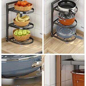 Pots And Pans Organizer for Cabinet.3-Tiers Heavy-Duty Pot and Pan Rack for Kitchen Organization, Height Adjustable and Space Saving Pot Organizer football Valentine's Day President's Day Gift