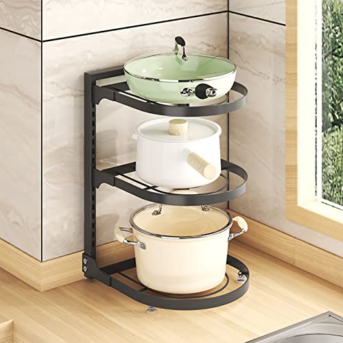 Pots And Pans Organizer for Cabinet.3-Tiers Heavy-Duty Pot and Pan Rack for Kitchen Organization, Height Adjustable and Space Saving Pot Organizer football Valentine's Day President's Day Gift