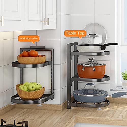 Pots And Pans Organizer for Cabinet.3-Tiers Heavy-Duty Pot and Pan Rack for Kitchen Organization, Height Adjustable and Space Saving Pot Organizer football Valentine's Day President's Day Gift