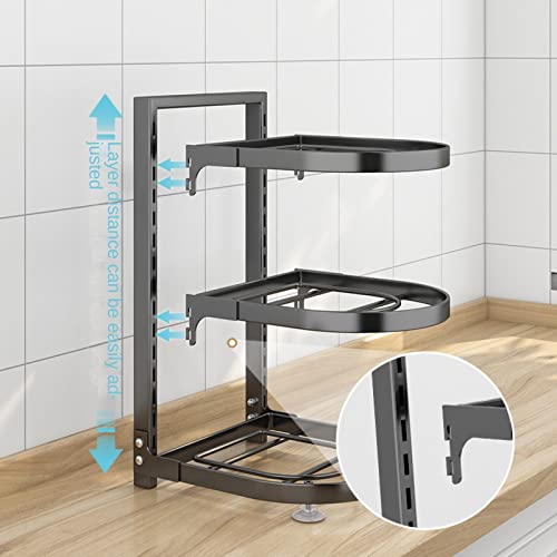 Pots And Pans Organizer for Cabinet.3-Tiers Heavy-Duty Pot and Pan Rack for Kitchen Organization, Height Adjustable and Space Saving Pot Organizer football Valentine's Day President's Day Gift