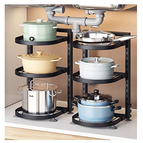 Pots And Pans Organizer for Cabinet.3-Tiers Heavy-Duty Pot and Pan Rack for Kitchen Organization, Height Adjustable and Space Saving Pot Organizer football Valentine's Day President's Day Gift