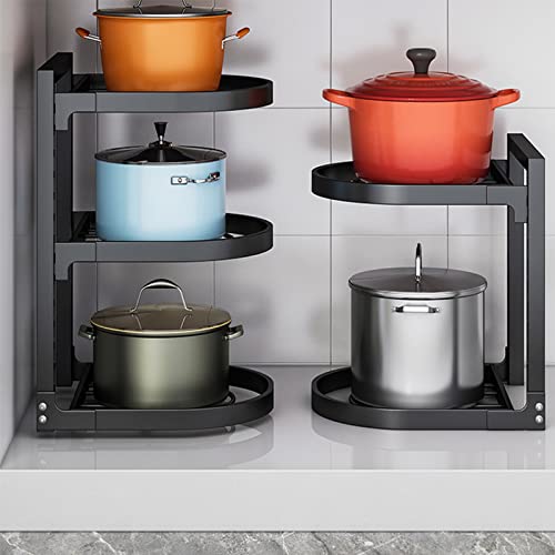 Pots And Pans Organizer for Cabinet.3-Tiers Heavy-Duty Pot and Pan Rack for Kitchen Organization, Height Adjustable and Space Saving Pot Organizer football Valentine's Day President's Day Gift