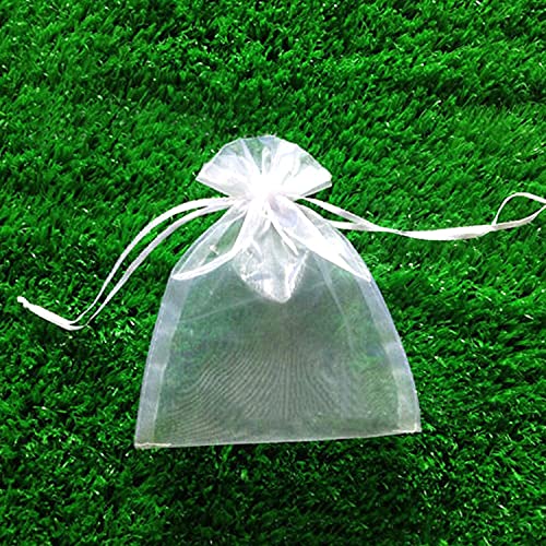 100PCS Premium Sheer Organza Bags, White Wedding Favor Bags with Drawstring, 4x6 inches Jewelry Gift Bags for Party, Jewelry, Festival, Makeup Organza Favor Bags,net gift bags,drawstring goody bags