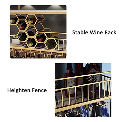 European Style Iron Hanging Wine Glass Rack Wine Rack Ceiling Decoration Shelf Bar Accessories Glassware Rack Holder Glass Display Cabinets 100cm,Gold,120 * 30 * 40