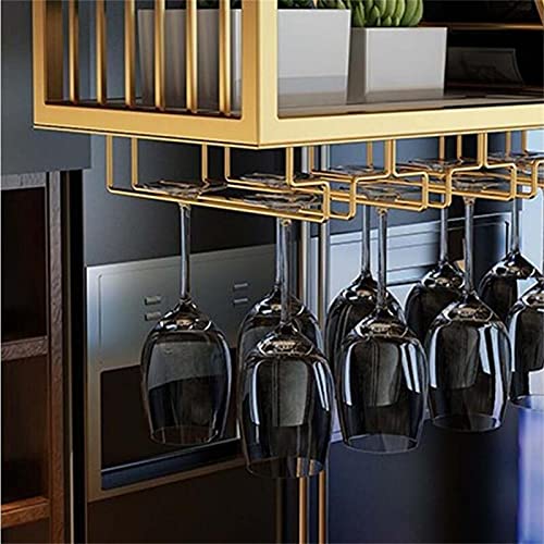 European Style Iron Hanging Wine Glass Rack Wine Rack Ceiling Decoration Shelf Bar Accessories Glassware Rack Holder Glass Display Cabinets 100cm,Gold,120 * 30 * 40