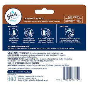 Glade PlugIns Refills Air Freshener, Scented and Essential Oils for Home and Bathroom, Cashmere Woods, 3.35 Fl Oz, 5 Count