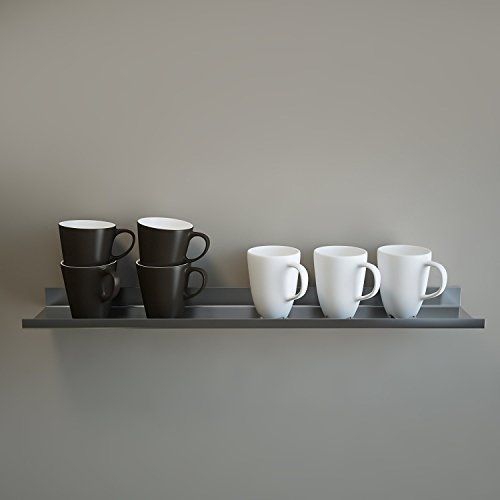 OVER THE RANGE Shelf, Floating/ Reversible Ledge, Spice Rack, Mug Display 30" long (5" deep, Stainless Steel)