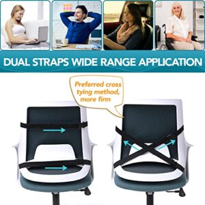 Lumbar Support Pillow for Office Chair Back Support Pillow for Car, Computer, Gaming Chair, Recliner Memory Foam Back Cushion for Back Pain Relief Improve Posture, Mesh Cover Double Adjustable Straps