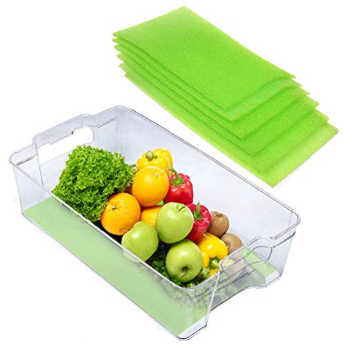 Dualplex® Fruit & Veggie Life Extender Liner for Fridge Refrigerator Drawers, 6 x 16.5 Inches (6 Pack) – Extends The Life of Your Produce & Prevents Spoilage