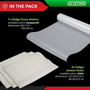 Refrigerator Liners – Fridge Shelf Mats – Washable Liner for Shelves - Drawers and Organizers - Non Adhesive Clear Mats – Produce Saver and Protector