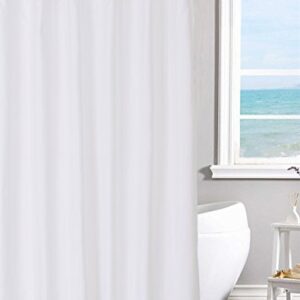 N&Y HOME Fabric Shower Curtain Liner Solid White with Magnets, Hotel Quality, Machine Washable, 70 x 72 inches for Bathroom