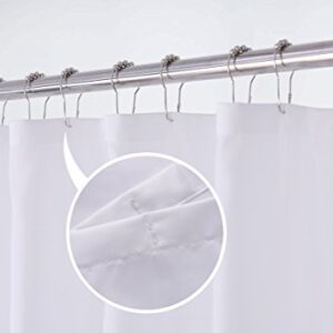 N&Y HOME Fabric Shower Curtain Liner Solid White with Magnets, Hotel Quality, Machine Washable, 70 x 72 inches for Bathroom