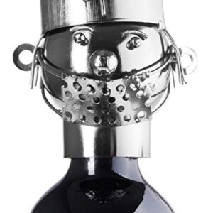 BRUBAKER Wine Bottle Holder 'Surgeon' - Table Top Metal Sculpture - with Greeting Card