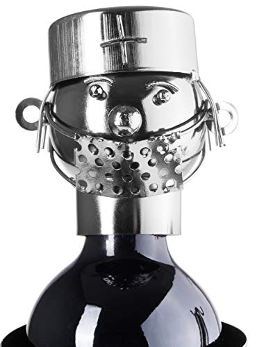 BRUBAKER Wine Bottle Holder 'Surgeon' - Table Top Metal Sculpture - with Greeting Card