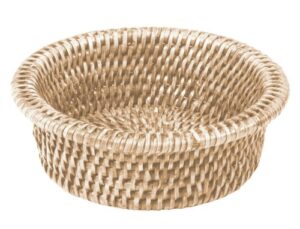 caspari rattan wine bottle coaster in white natural