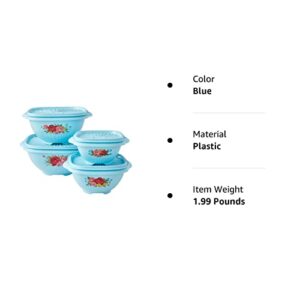 Pioneer Woman 8 Piece Food Storage Bowl Set - Sweet Rose Blue