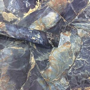 upredo blue stone marble granite look effect countertops gloss vinyl film 12inch by 79inch (blue stone)