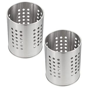 cabilock 2pcs stainless steel utensil holder flatware holder utensil sink caddy drying rack cutlery basket for chopstick spoon fork countertop