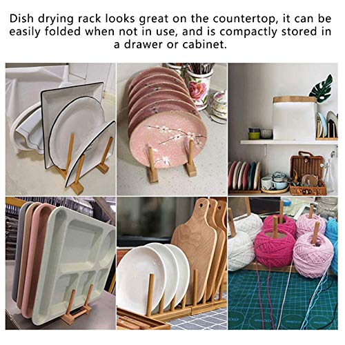 3 Set Kitchen Bowl Dish Draining Rack, Wooden Drain Dish Rack, Dinner Plate Storage Rack, Plates rack/Pans/Cups Dish rack, Kitchen Utensils