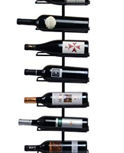 Wall-Mounted Wine Rack, 9-Bottle Capacity, Black