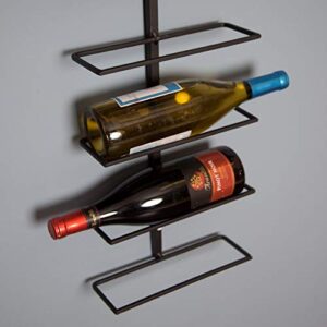 Wall-Mounted Wine Rack, 9-Bottle Capacity, Black