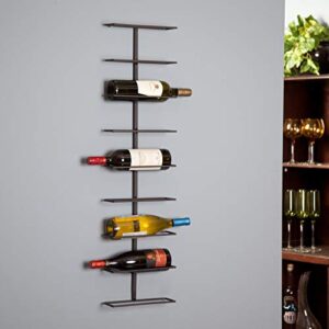 Wall-Mounted Wine Rack, 9-Bottle Capacity, Black