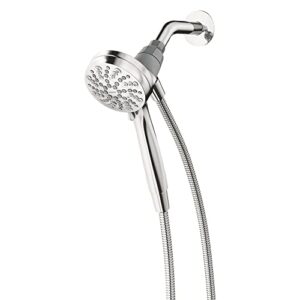 moen chrome engage magnetix 3.5-inch six-function eco-performance handheld showerhead with magnetic docking system, removable shower head with metal hose, 26100ep