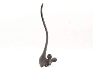 hampton nautical cast iron mouse paper towel holder 12″ – antique cast iron – animal theme