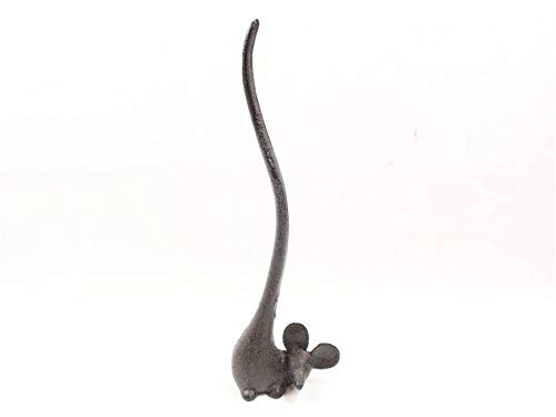 Hampton Nautical Cast Iron Mouse Paper Towel Holder 12" - Antique Cast Iron - Animal Theme