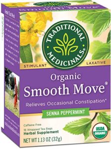 traditional medicinals organic smooth move peppermint tea, 16 ct