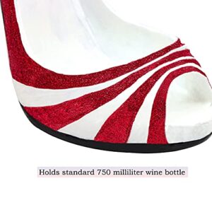 Hilarious Home High Heel Wine Bottle Holder - Four Attractive Style Variations Available (Striped)