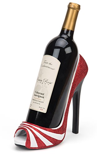 Hilarious Home High Heel Wine Bottle Holder - Four Attractive Style Variations Available (Striped)