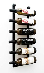 vintageview le rustique 6 bottle wall mounted wine rack stylish modern wine storage with label forward design (matte black, set of 1)