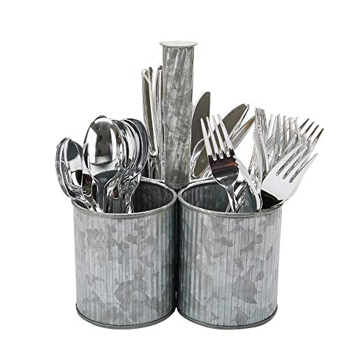 Mind Reader 3-Compartment Caddy Utensil Holder, Silver