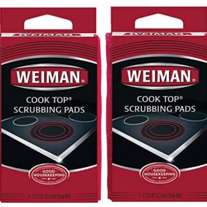 Weiman Cook Top Scrubbing Pads, 3 Count, 2 Pack Cuts Through the Toughest Stains - Scrubbing Pads Carefully Wipe Away Residue