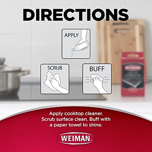 Weiman Cook Top Scrubbing Pads, 3 Count, 2 Pack Cuts Through the Toughest Stains - Scrubbing Pads Carefully Wipe Away Residue