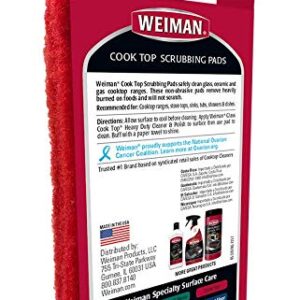 Weiman Cook Top Scrubbing Pads, 3 Count, 2 Pack Cuts Through the Toughest Stains - Scrubbing Pads Carefully Wipe Away Residue