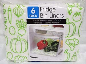 schroeder & tremayne . fridge bin liners – 6 pack – green and white veggie pattern green,white front door window kit