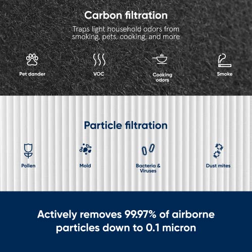 BLUEAIR Blue Pure 411 Auto, 411, 411+ Genuine Replacement Filter, Particle and Activated Carbon, fits Blue Pure 411 Auto, 411 and 411+ Air Purifiers