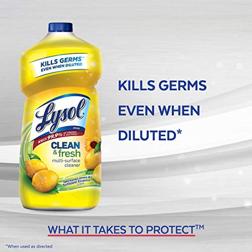 Lysol Clean Fresh MultiSurface Cleaner Sunflower, (Pack of 1), Lemon, 90 Fl Oz