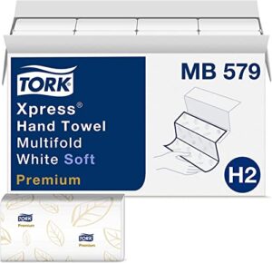 tork xpress soft multifold hand towel white h2, absorbent, 16 x 135 sheets, mb579